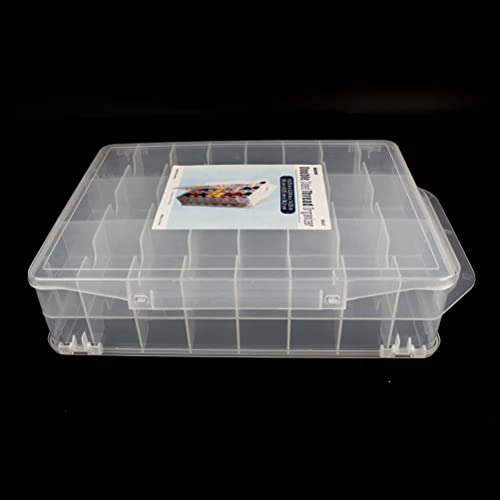 46 Grids Sewing Organizer, Double Sided Thread Box Storage, Portable Clear Plastic Organizer Box for Embroidery and Sewing Threads, Embroidery Floss, Crafts, Small Toys (Clear)