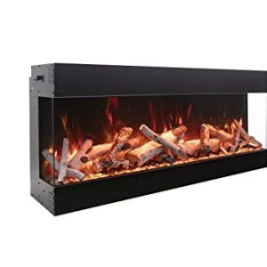 Amantii TRV-45-BESPOKE Tru View Bespoke - 45" Indoor/Outdoor 3 Sided Electric Fireplace, WiFi, Bluetooth, Speaker, and a Selection of Media Options