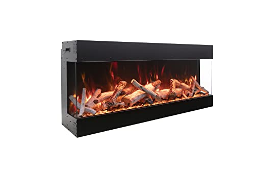 Amantii TRV-45-BESPOKE Tru View Bespoke - 45" Indoor/Outdoor 3 Sided Electric Fireplace, WiFi, Bluetooth, Speaker, and a Selection of Media Options