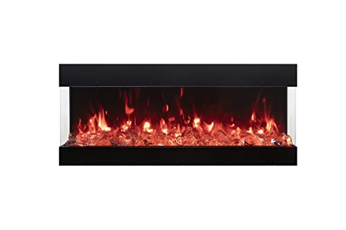 Amantii TRV-45-BESPOKE Tru View Bespoke - 45" Indoor/Outdoor 3 Sided Electric Fireplace, WiFi, Bluetooth, Speaker, and a Selection of Media Options