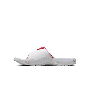 nike mens jordan hydro xi retro slippers, white/varsity red-varsity red, 10