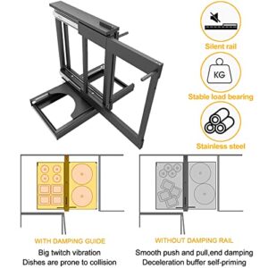 FYFUSATC Blind Corner 4 Tray Shelf Slide Out Kitchen Cabinet Organizer Pull Out Blind Corner Cabinet with Soft Close Pull Out Left Or Right Handed Open Kitchen Pull Out Shelf Organiser