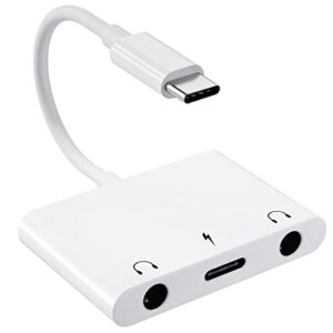 headphone splitter for ipad, dual headphone adapter for ipad,usb-c headphone splitter with 60w fast charging for ipad pro, samsung galaxy, pixel, htc, huawei.