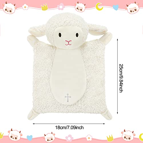 Panelee 2 Pcs Baptism Gifts Baby Blessings Lamb Security Blanket for First Communion, Christening, Baby Baptism Gifts Baby Showers