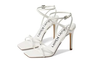 calvin klein women's tegin heeled sandal, white, 8