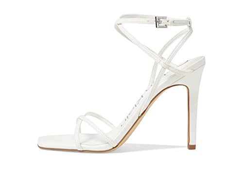 Calvin Klein Women's TEGIN Heeled Sandal, White, 8