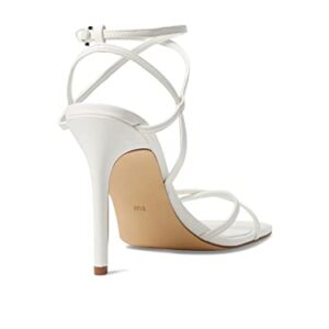 Calvin Klein Women's TEGIN Heeled Sandal, White, 8