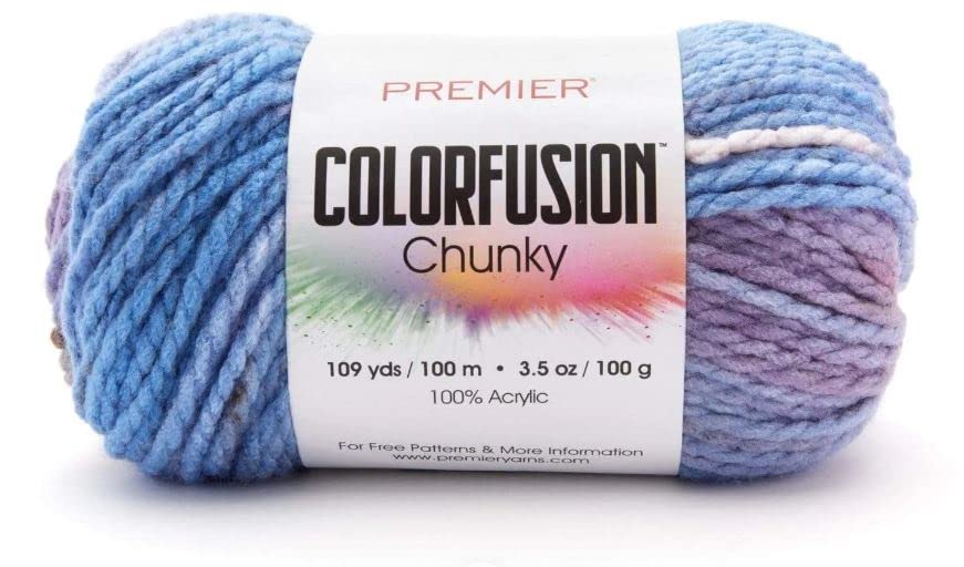 Premier Yarns Colorfusion Chunky Yarn - 3.5 Oz - #5 Bulky Weight - 3-Pack Bundle with Bella's Crafts Stitch Markers (Cotton Candy)