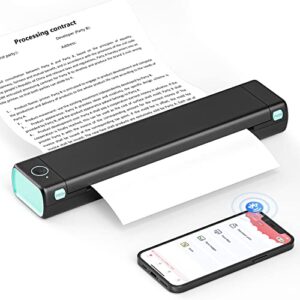 phoprt m08f portable printer,thermal portable printers wireless for travel,compact bluetooth mobile printer support 8.5" x 11" us letter, upgrade inkless small printers compatible with phone,laptop