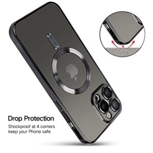 OOK Case Compatible iPhone 14 Pro (6.1 Inch) with Camera Lens Protector (Compatible with MagSafe) Anti-Scratch Shockproof Protective Slim iPhone 14 Pro Case for Women Men - Black