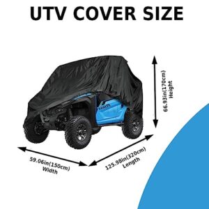 YONQIFON Yamaha UTV Cover 2 Seats, All-Weather Protection Waterproof Outdoor Heavy Duty Side by Side Covers Compatible with Yamaha Rhino 660,Viking 700,Wolverine 1000 850, Kawasaki Mule, Teryx