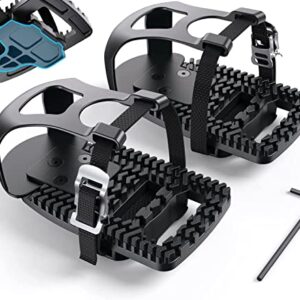 SHRINLUCK Toe Cages Compatible with The Peloton Bike, Upgrade Dual Function Toe Cage Pedals Adapters for Regular Shoes, Convert Look Delta Pedals to Toe Clip Pedals- Ride with Sneakers, Great for Kids