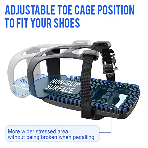 SHRINLUCK Toe Cages Compatible with The Peloton Bike, Upgrade Dual Function Toe Cage Pedals Adapters for Regular Shoes, Convert Look Delta Pedals to Toe Clip Pedals- Ride with Sneakers, Great for Kids