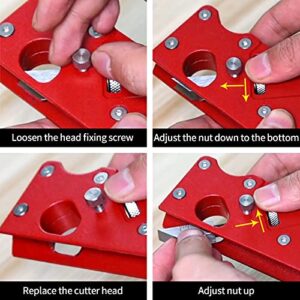 Chamfer Plane for Wood - Edge Corner Flattening Tool with Auxiliary Locator, Woodworking Hand Planer for Quick Edge Planing and radian Corner Plane Trimming (Red)