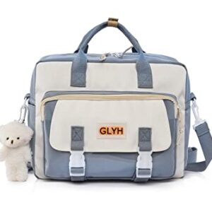 Womens Backpack with Cute Accessories 2 IN 1 Travel Backpack Shoulder Bag Handbag Laptap Bag (blue)