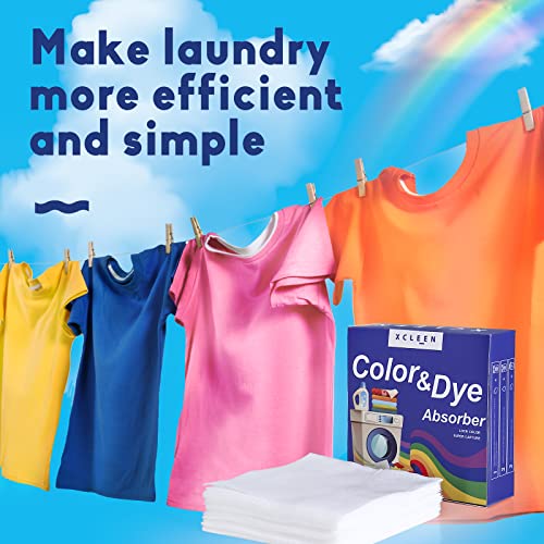 Xcleen Color Absorber for Laundry-Protect Your Clothes from Color Bleed and Stains-40 Count