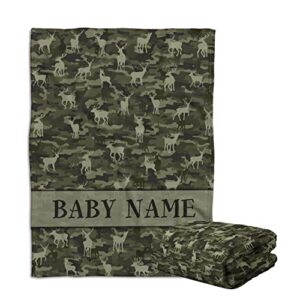 hunting baby blankets, baby deer blanket, camo baby blanket, personalized baby blankets for boys, camouflage baby blanket, hunting deer baby blanket name, custom baby blankets name, plush blankets