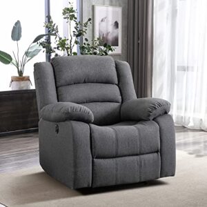 EBELLO Classic Power Recliner Chair, Oversized Electric Overstuffed Chair with Soft Cushion and Back, Sofa with Comfortable Armchair, Gray