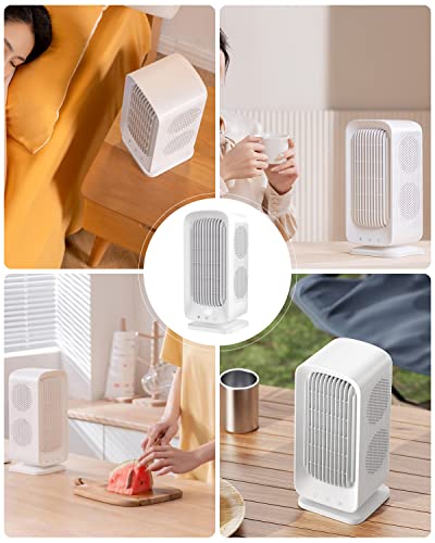 SWEETFULL Desk Fan,10000mAh Battery Operated Tower Fan Portable Fan Small Personal Table Fan, Oscillating Fan,5 Speed Rechargeable Battery Cooling Electric Fan for Bedroom Office Outdoor Indoor