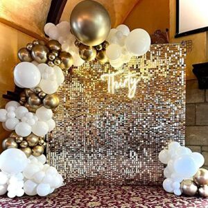 ZOPIBAICO White Gold Balloon Garland Arch Kit - 124pcs 18 12 10 5In White Metallic Chrome Gold and Gold Confetti Latex Balloons for Graduation Birthday Wedding New Year Party Decorations