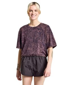 saucony unwind crop short sleeve basalt sm