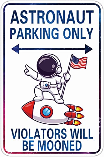 Astronaut Parking Only Sign Outer Space Themed Bedroom Decor Space Nursery Decor For Boys (931)