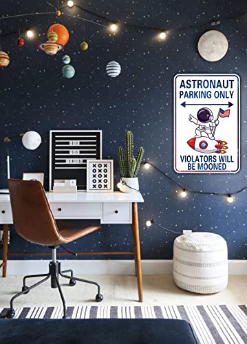 Astronaut Parking Only Sign Outer Space Themed Bedroom Decor Space Nursery Decor For Boys (931)