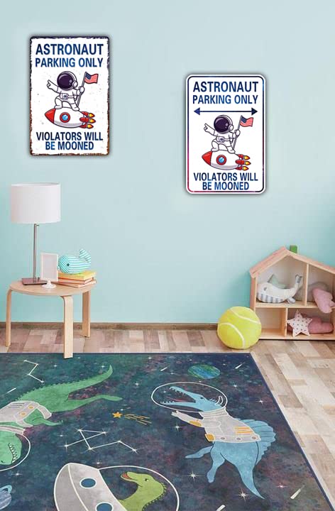 Astronaut Parking Only Sign Outer Space Themed Bedroom Decor Space Nursery Decor For Boys (931)