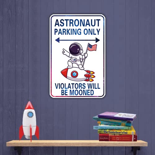 Astronaut Parking Only Sign Outer Space Themed Bedroom Decor Space Nursery Decor For Boys (931)