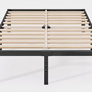 Breezehome King Size Bed Frame with Wide Wood Slats / 14 Inch High Heavy Duty Metal Mattress Foundation/Noise-Free Platform/No Box Spring Needed/Easy Assembly