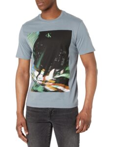 calvin klein men's blur times square t-shirt, beloved blue