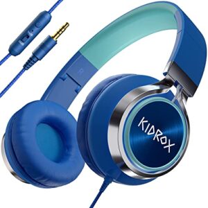 kidrox wired headphones for kids for school – kids headphones wired with microphone – wired kid headphones boys, headphones kids, head phones for ipad for kids, childrens headphones, child headphones