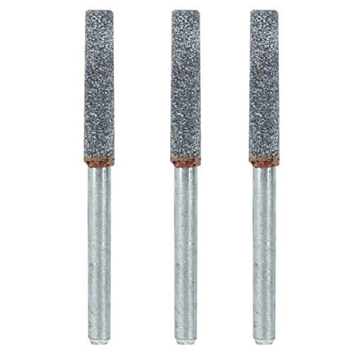 3Pcs Chainsaw Replacement Sharpening Stone, 5/32in 4mm Diamond Burr Grinding Stone File for Rotating Tool Glass Stone Ceramic