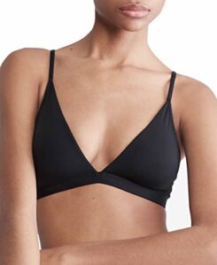 calvin klein women's form to body lightly lined triangle bralette, black, medium