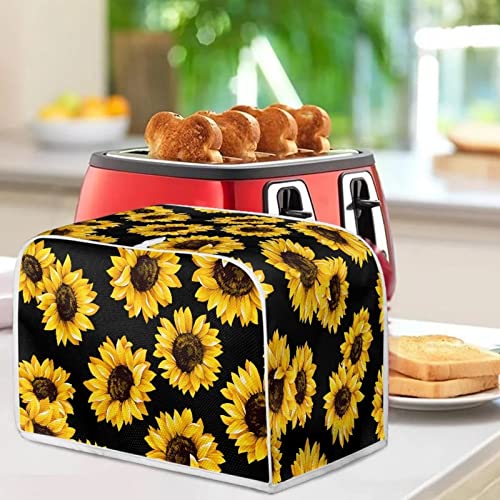 DISNIMO Sunflower Toaster Cover 4 Slice, Bread Maker Cover, Kitchen Small Appliance Covers, Microwave Toaster Oven Cover for Most Standard 4 Slice Toasters, Woman Kitchen Accessories