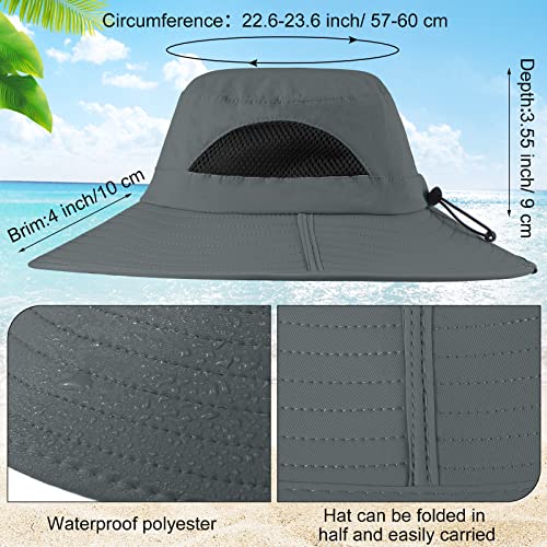 6 Pack Mens Sun Hats with UV Protection Waterproof Wide Brim Bucket Safari Hat for Men Women Foldable Sun Hats for Fishing Hiking Garden Safari Camping, 6 Colors