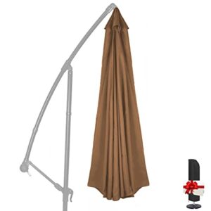 fajome 10ft 8 ribs patio umbrella replacement canopy, replacement parasol cover with patio umbrella cover for cantilever hang patio umbrella (canopy only) (color : light brown)