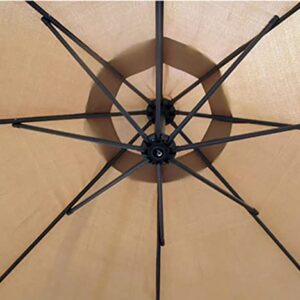 FAJOME 10FT 8 Ribs Patio Umbrella Replacement Canopy, Replacement Parasol Cover With Patio Umbrella Cover For Cantilever Hang Patio Umbrella (Canopy Only) (Color : Light brown)