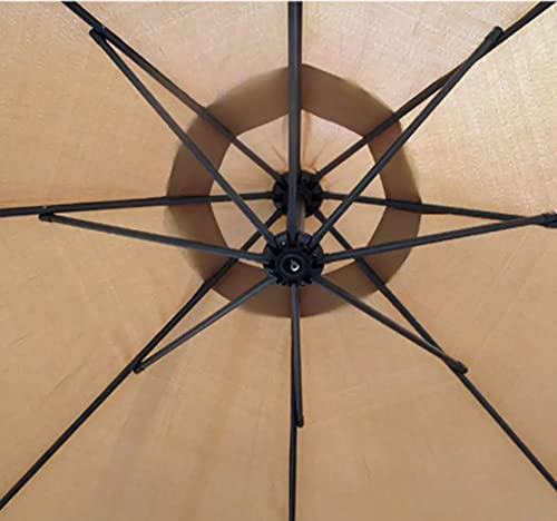 FAJOME 10FT 8 Ribs Patio Umbrella Replacement Canopy, Replacement Parasol Cover With Patio Umbrella Cover For Cantilever Hang Patio Umbrella (Canopy Only) (Color : Light brown)