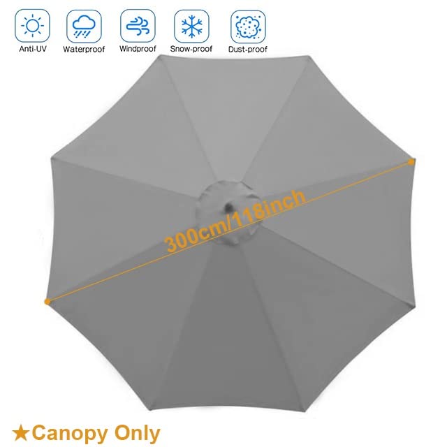 FAJOME 10FT 8 Ribs Patio Umbrella Replacement Canopy, Replacement Parasol Cover With Patio Umbrella Cover For Cantilever Hang Patio Umbrella (Canopy Only) (Color : Light brown)