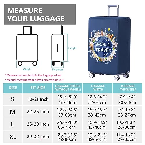 Travelkin Luggage Covers For Suitcase Tsa Approved,Suitcase Cover Protector Fit 18-32 Inch Luggage