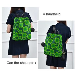 Fustylead St. Patrick's Day Clover Backpack Purse for Women Anti Theft Fashion Back Pack Shoulder Bag