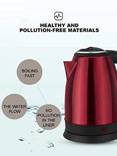 Hokcus Fast Boil Electric Kettle, Rapid Boil Kettle, Cold Touch Handle, 1500W, Auto Shut - Off Protection/Purple/Red