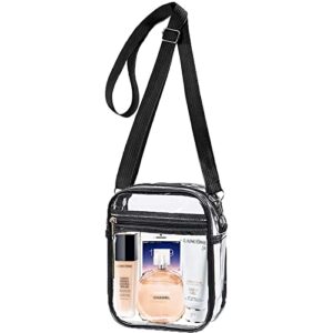 clear crossbody bag stadium approved,8.8x6.8x2.7 inch clear sling purse for women for concerts sports events festivals