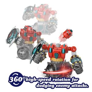 HCTENGIINE 360-Degree Rotating Battle Robot Remote Control Fight Robot,Shields and Fist Weapons, Birthday Gifts, Graduation Gifts, School Gifts for Boys Over 6 Years Old (red)