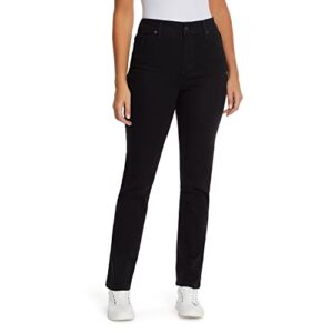 gloria vanderbilt women's amanda slim straight leg jean, black rinse