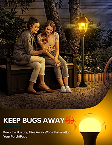 KINDEEP A19 Sleep Light Bulbs Dimmable, Blue Light Blocking Amber Yellow Light Bulbs, 9W Equivalent 60W, Soft Warm 2000K Porch Night Light Bulbs, E26 Dim Light Bulbs for Healthy Sleep, Bedroom, 2-Pack