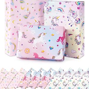 Unicorn Wrapping Paper - 10 Sheet 20'' x 27'' Unicorn Gift Wrapping Paper Girls Birthday Wrapping Paper Pink Wrapping Paper Child Gift Wrap Paper Wrapping Paper Kids Girls Birthday Wrapping Paper