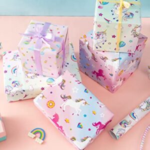 Unicorn Wrapping Paper - 10 Sheet 20'' x 27'' Unicorn Gift Wrapping Paper Girls Birthday Wrapping Paper Pink Wrapping Paper Child Gift Wrap Paper Wrapping Paper Kids Girls Birthday Wrapping Paper