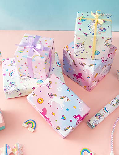 Unicorn Wrapping Paper - 10 Sheet 20'' x 27'' Unicorn Gift Wrapping Paper Girls Birthday Wrapping Paper Pink Wrapping Paper Child Gift Wrap Paper Wrapping Paper Kids Girls Birthday Wrapping Paper